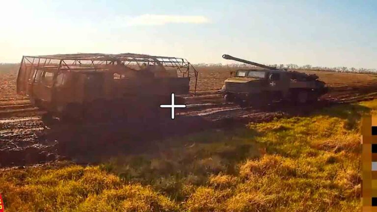 Russisk drone ødelægger fransk CAESAR-haubits tilhørende de ukrainske ...