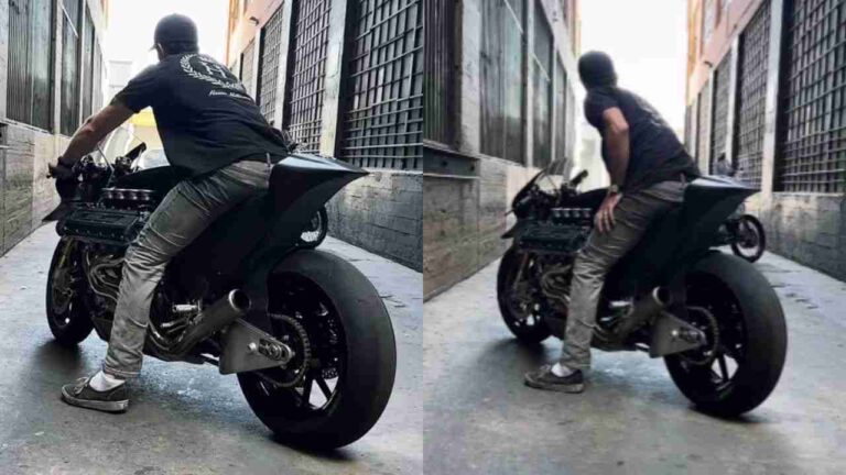 Motorcycle with Ferrari F355 V8 engine is ready and impresses with 400 ...