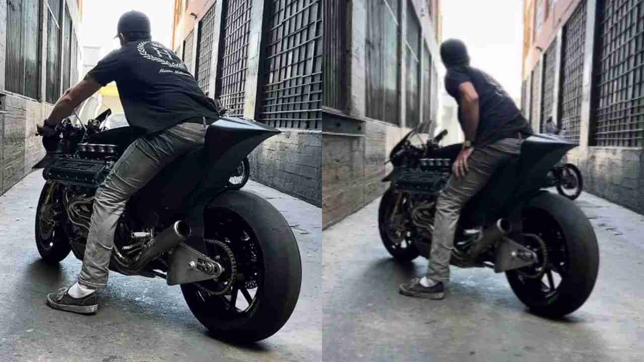 Motorrad mit Ferrari F355 V8-Motor ist fertig und beeindruckt mit 400 ...