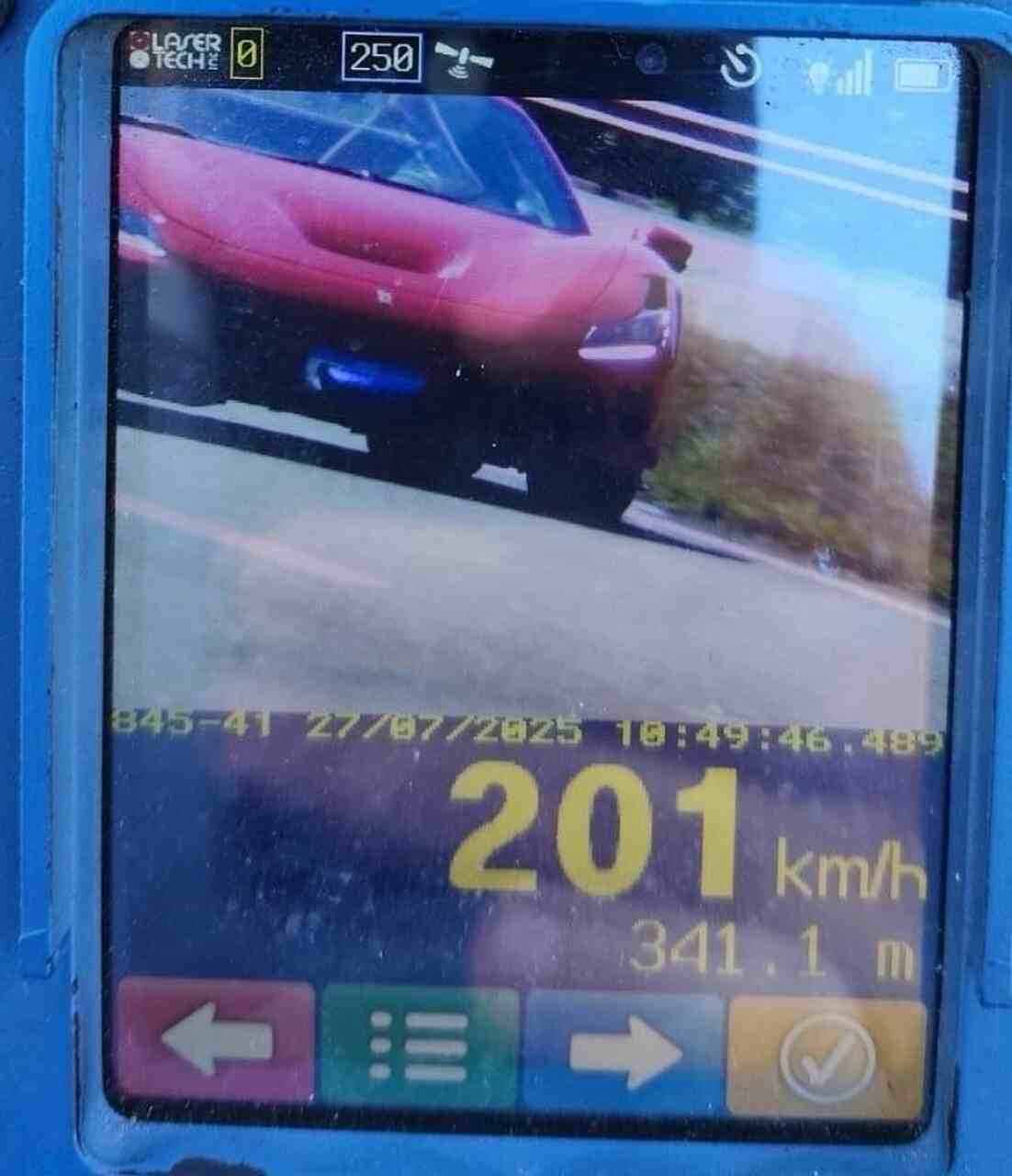Ferrari caught speeding at 200 km/h on highway with 80 km/h speed limit ...