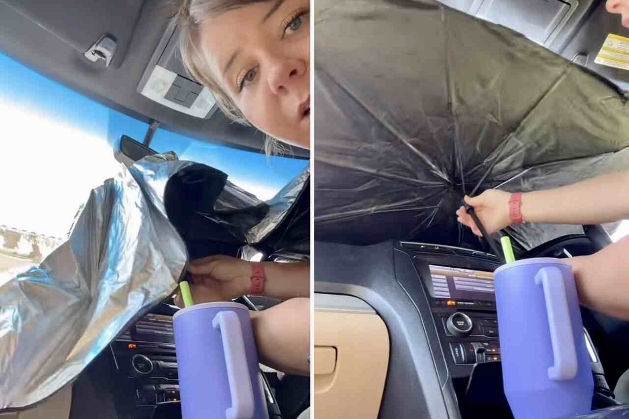 Video: Frau zeigt Trick, um ihr Auto vor der Sonne zu schützen und sorgt für Besorgnis bei ...