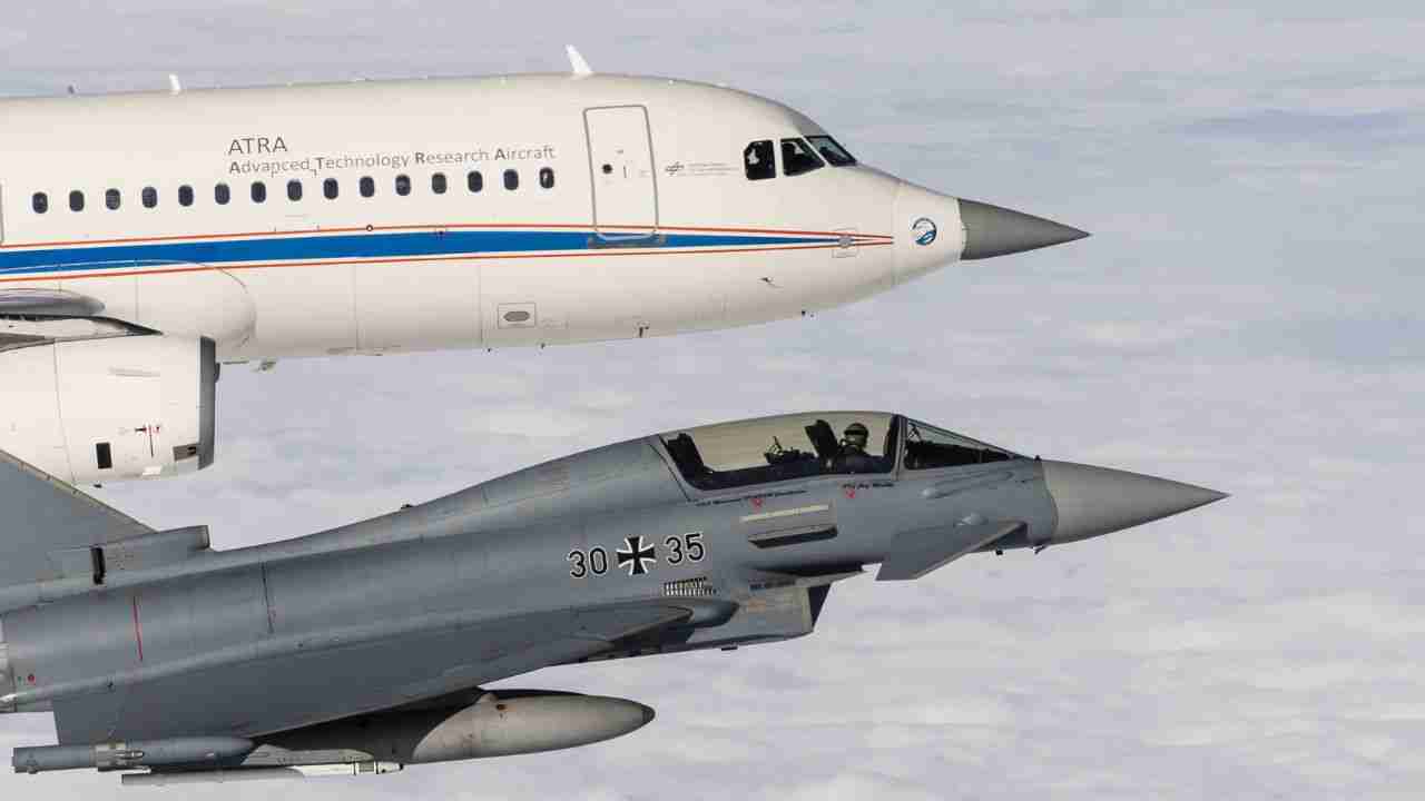 The Airbus A320 ATRA flies in IOC configuration for Eurofighter's AESA ...