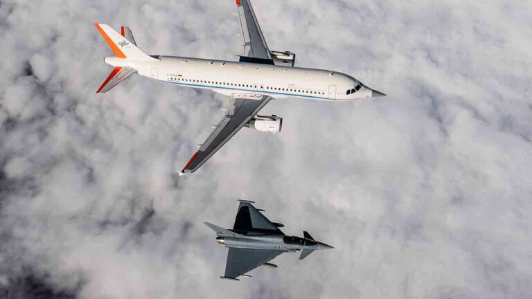 A320 ATRA Modified by Airbus Meets Eurofighter in Test Flight Over ...